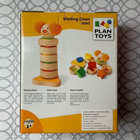 Plan Toys | Other | Plan Toys Stacking Clown 5356 New In Box | Poshmark